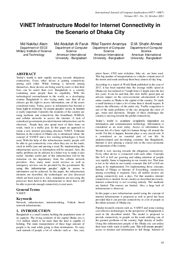 (PDF) ViNET Infrastructure Model for Internet Connectivity in the ...