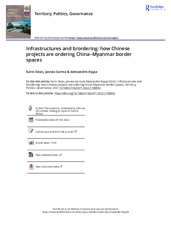 (PDF) Infrastructures and b/ordering: how Chinese projects are ordering ...