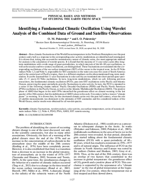 (PDF) Identifying a Fundamental Climatic Oscillation Using Wavelet Analysis of the Combined Data ...