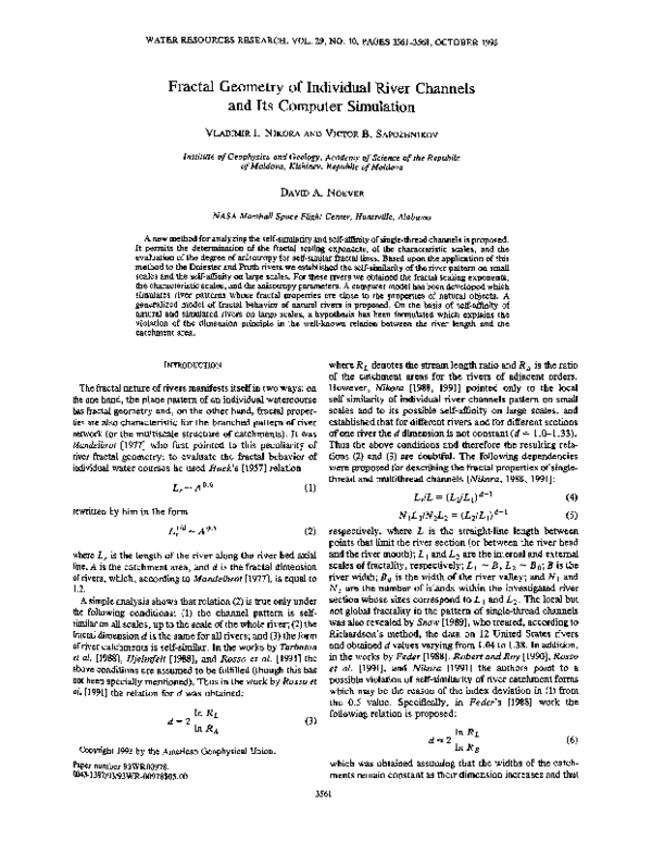 (PDF) Fractal geometry of individual river channels and its computer ...