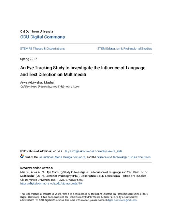 (PDF) An Eye Tracking Study to Investigate the Influence of Language ...
