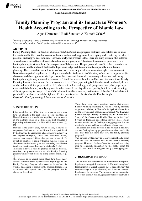 (PDF) Family Planning Program and its Impacts to Women’s Health ...