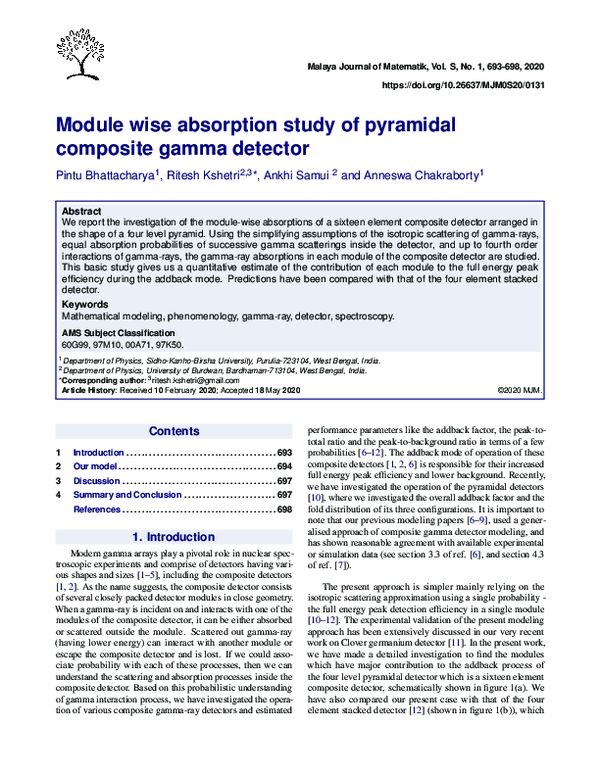 (PDF) Module wise absorption study of pyramidal composite gamma detector