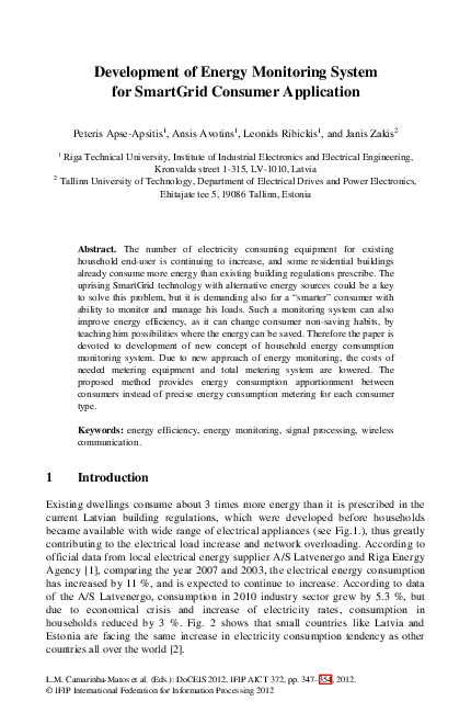 (PDF) Development of Energy Monitoring System for SmartGrid Consumer Application