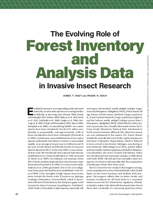 (PDF) The Evolving Role of Forest Inventory and Analysis Data in ...