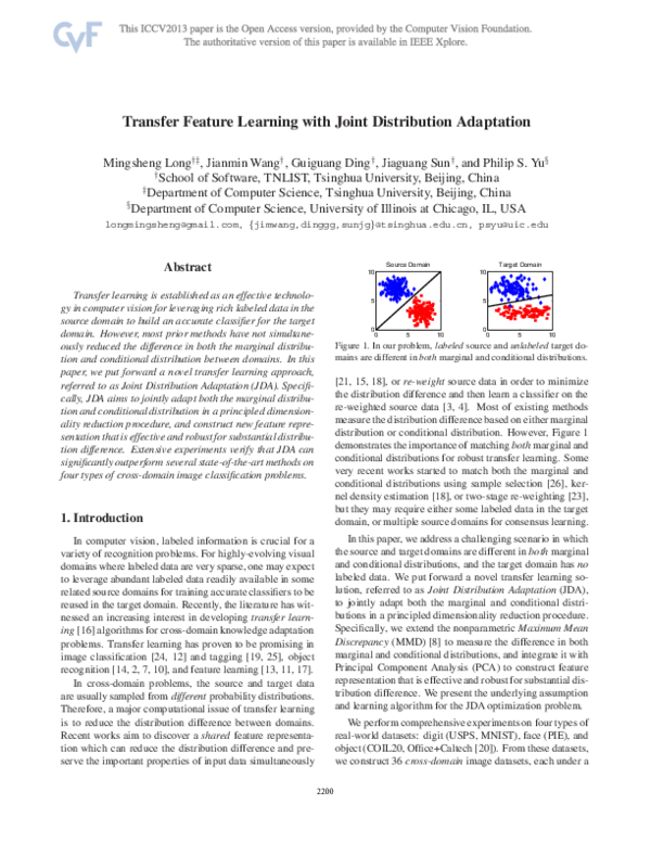 (PDF) Transfer Feature Learning with Joint Distribution Adaptation