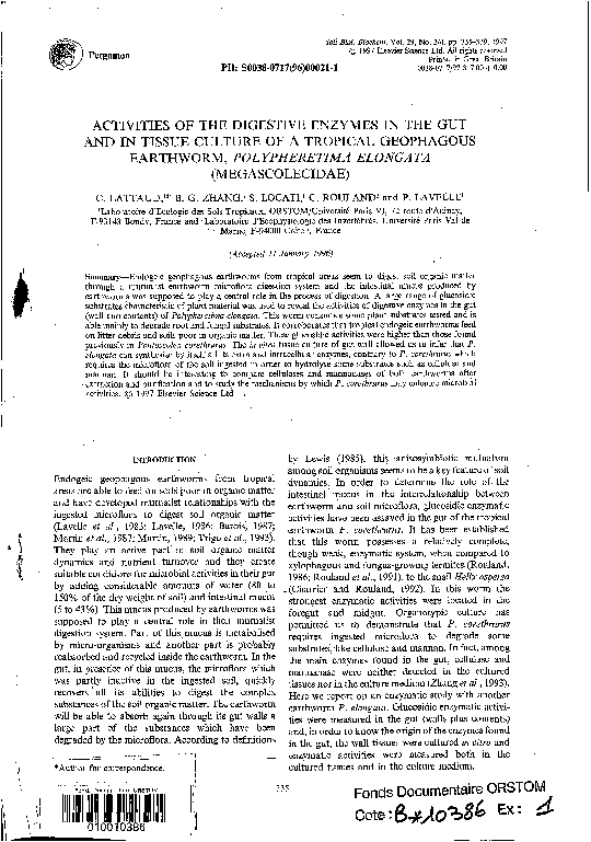 (PDF) Activities of the digestive enzymes in the gut and in tissue ...