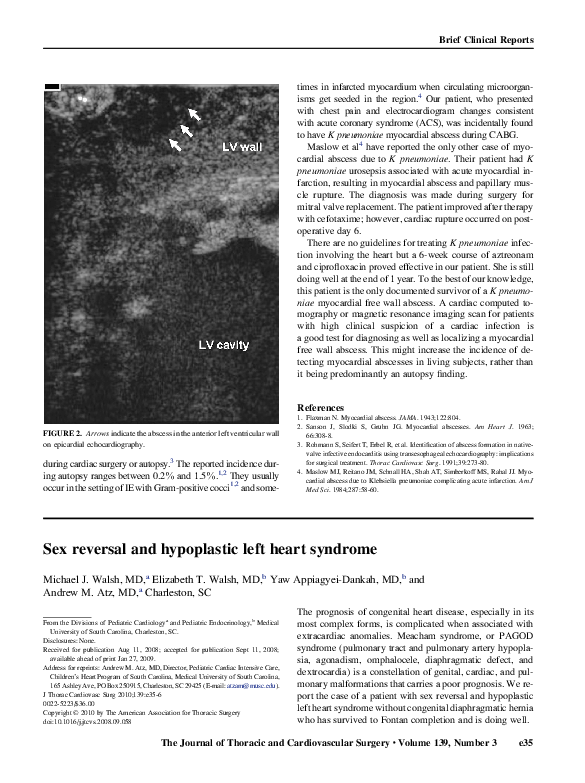 Pdf Sex Reversal And Hypoplastic Left Heart Syndrome Andrew Atz