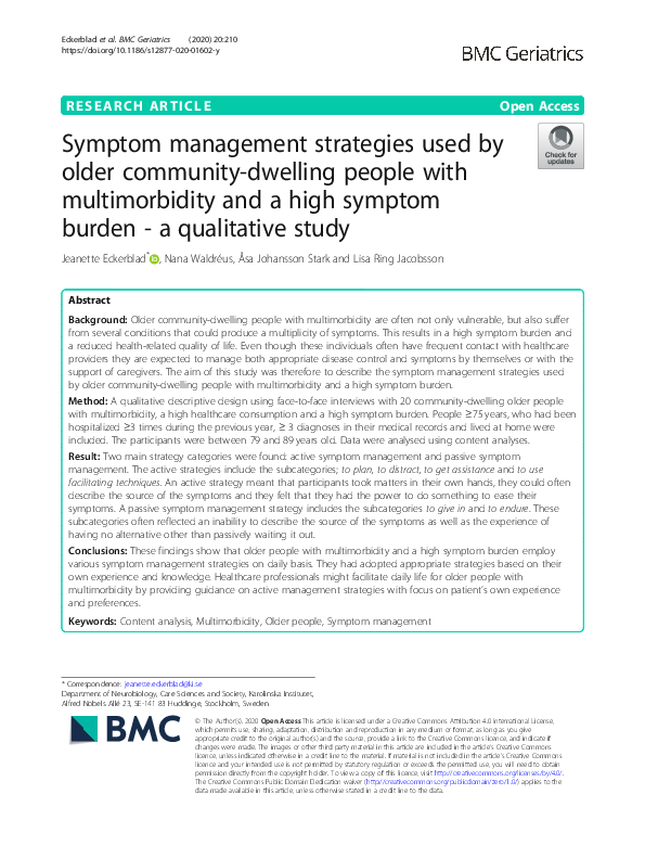 (PDF) Symptom management strategies used by older community-dwelling ...