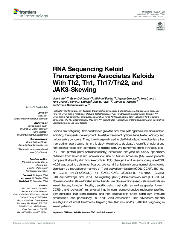 (PDF) RNA Sequencing Keloid Transcriptome Associates Keloids With Th2 ...