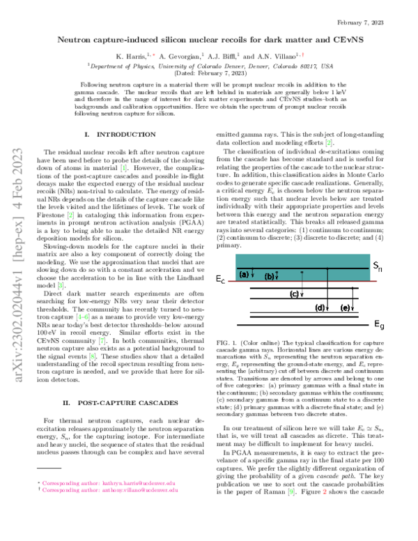 (PDF) Neutron capture-induced silicon nuclear recoils for dark matter ...