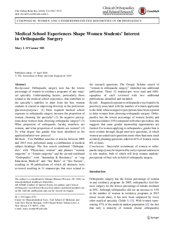 (PDF) Medical School Experiences Shape Women Students' Interest in ...