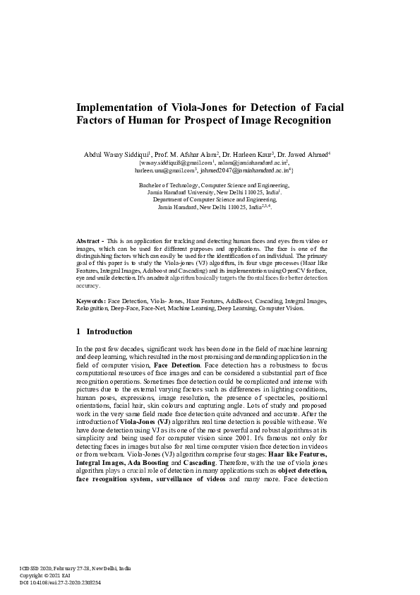(PDF) Implementation of Viola-Jones for Detection of Facial Factors of ...