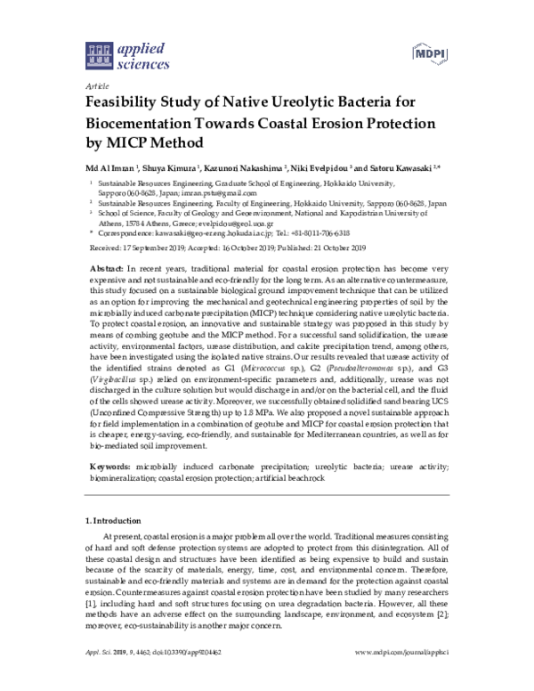 (PDF) Feasibility Study of Native Ureolytic Bacteria for Biocementation ...