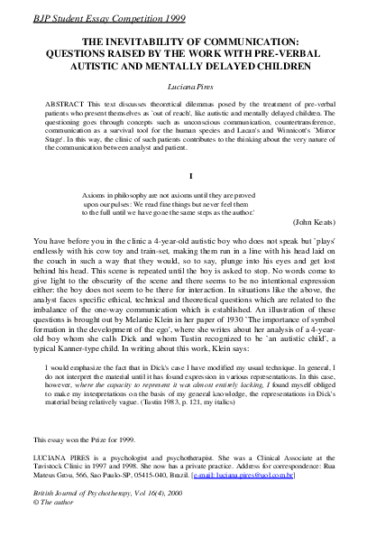 (PDF) Communication Challenges in Pre-Verbal Patients