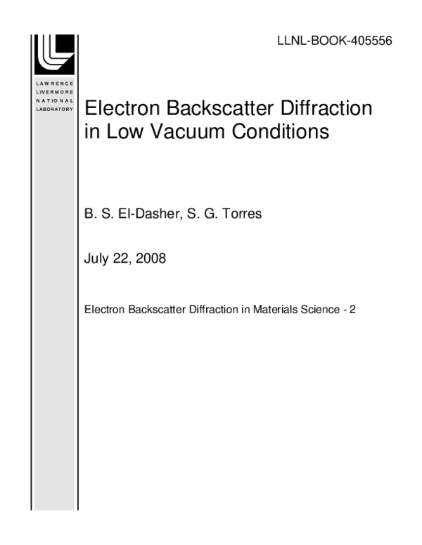 (PDF) Electron Backscatter Diffraction in Low Vacuum Conditions ...