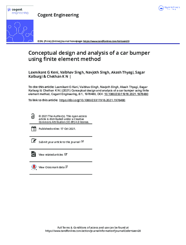 Pdf Conceptual Design And Analysis Of A Car Bumper Using Finite Element Method