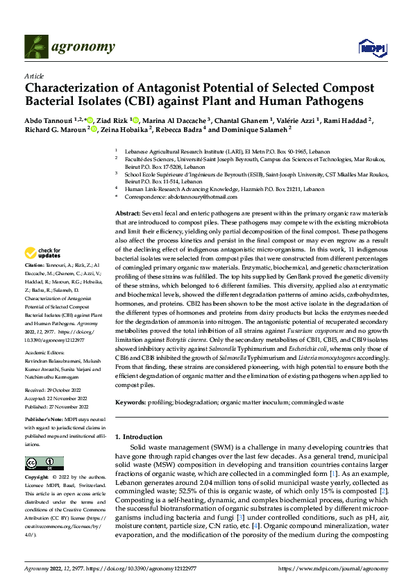 (PDF) Characterization of Antagonist Potential of Selected Compost ...