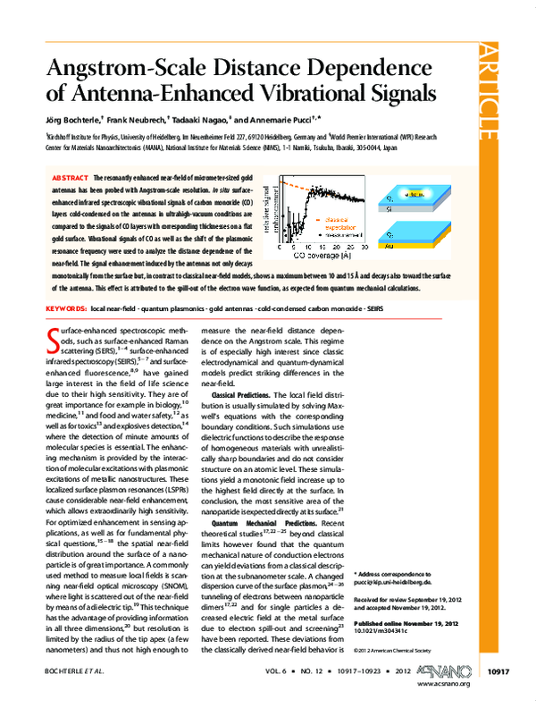 (PDF) Angstrom-Scale Distance Dependence of Antenna-Enhanced ...