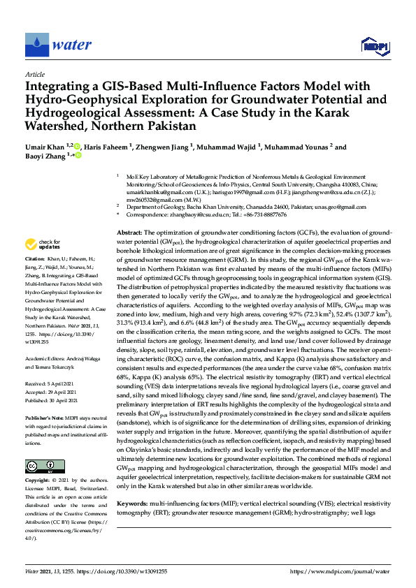 (PDF) Integrating a GIS-Based Multi-Influence Factors Model with Hydro-Geophysical Exploration ...