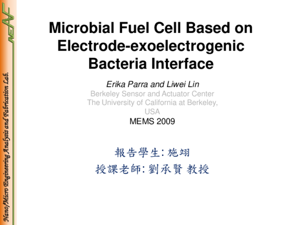 (PDF) Microbial Fuel Cell based on Electrode-Exoelectrogenic Bacteria ...