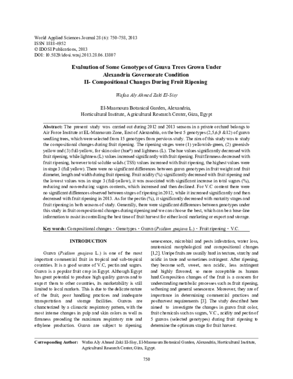 (PDF) Compositional changes during guava fruit ripening