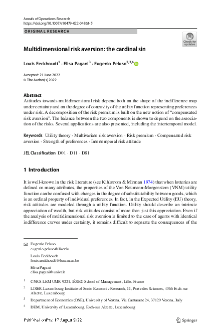 (PDF) Multidimensional risk aversion: the cardinal sin