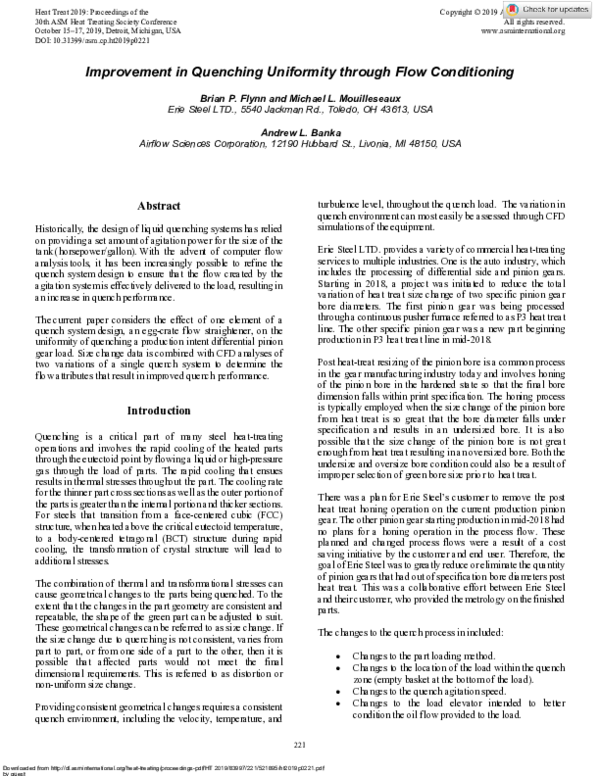(PDF) Improvement in Quenching Uniformity through Flow Conditioning