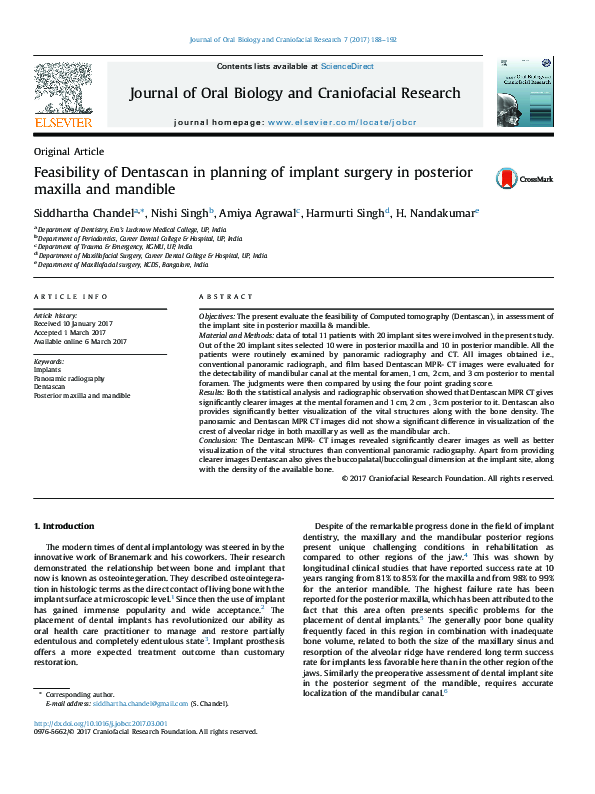 (PDF) Feasibility of Dentascan in planning of implant surgery in ...