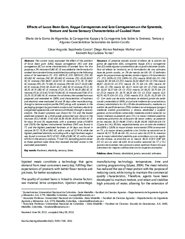 (PDF) Efecto de la Goma de Algarrobo, la Carragenina Kappa y la ...