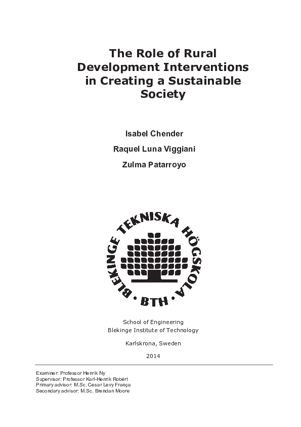 (PDF) The Role of Rural Development Interventions in Creating a ...