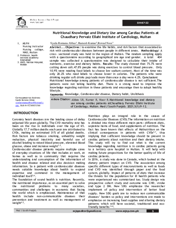 (PDF) MSPH Nursing instructor Nursing collage, NMU, Multan