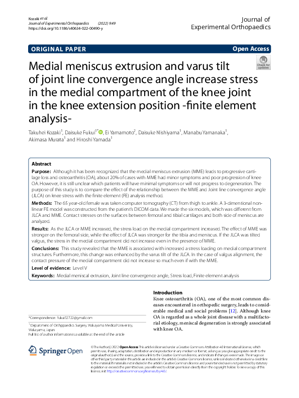 (PDF) Medial meniscus extrusion and varus tilt of joint line ...