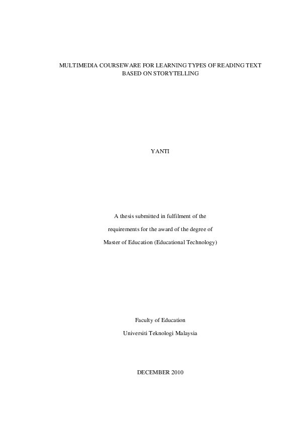 (PDF) Multimedia courseware for learning types of reading text based on ...