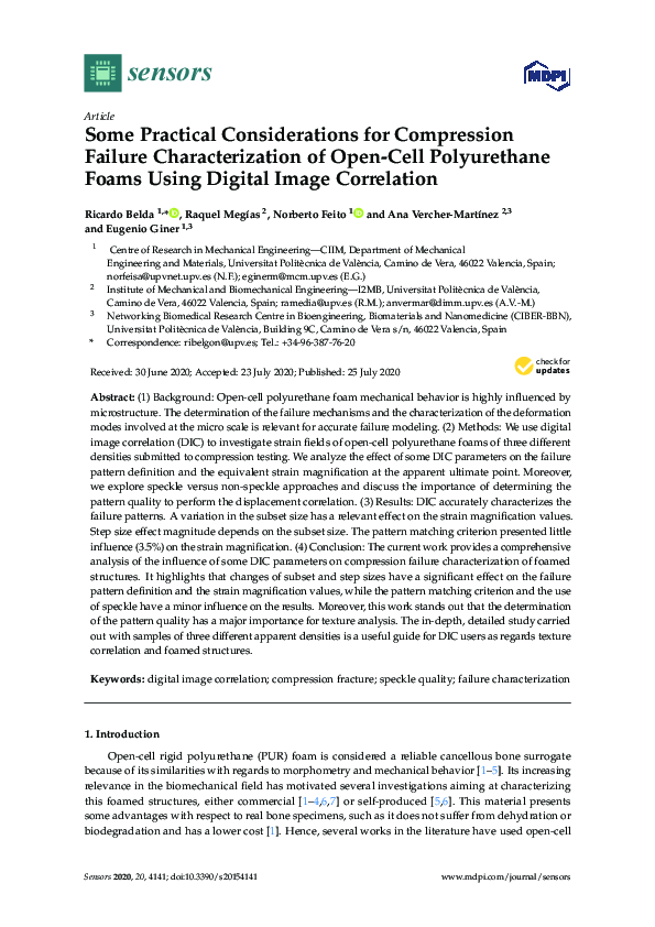(PDF) Some Practical Considerations for Compression Failure Characterization of Open-Cell ...