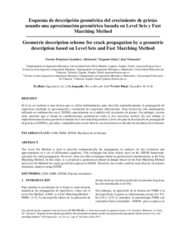 (PDF) Esquema de descripción geométrica del crecimiento de grietas ...