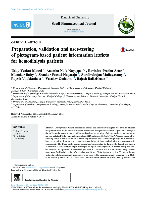 (PDF) Preparation, validation and user-testing of pictogram-based ...