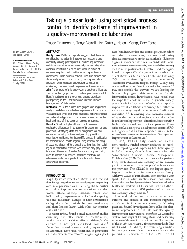 (PDF) Taking a closer look: using statistical process control to ...