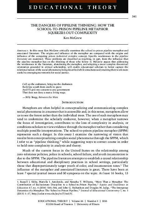 (PDF) The Dangers of Pipeline Thinking: How the School-To-Prison ...