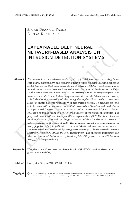 (PDF) Explainable Deep Neural Network Based Analysis on Intrusion Detection Systems