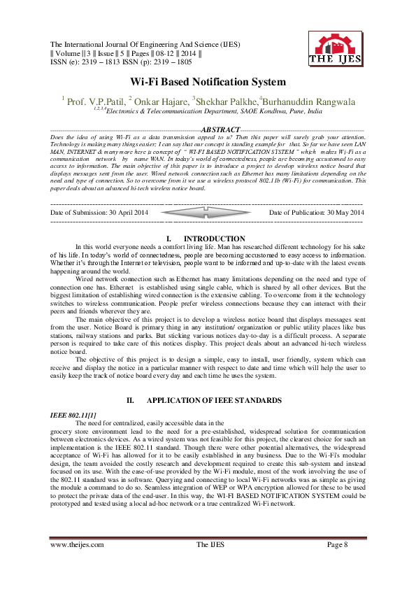 (PDF) Wi-Fi Based Notification System