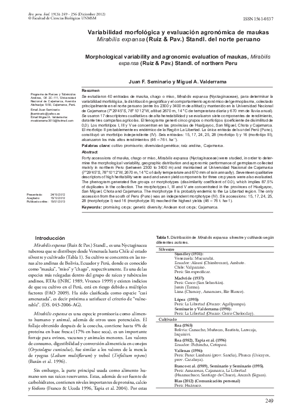 (PDF) Variabilidad morfológica y evaluación agronómica de maukas ...