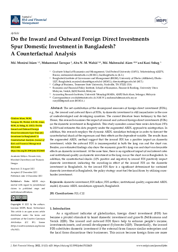 (PDF) Do the Inward and Outward Foreign Direct Investments Spur ...
