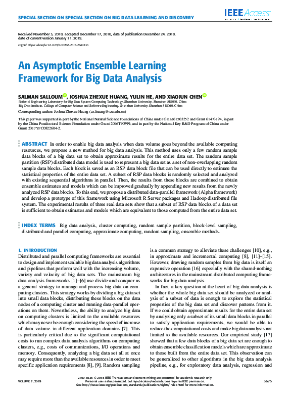 (PDF) An Asymptotic Ensemble Learning Framework for Big Data Analysis