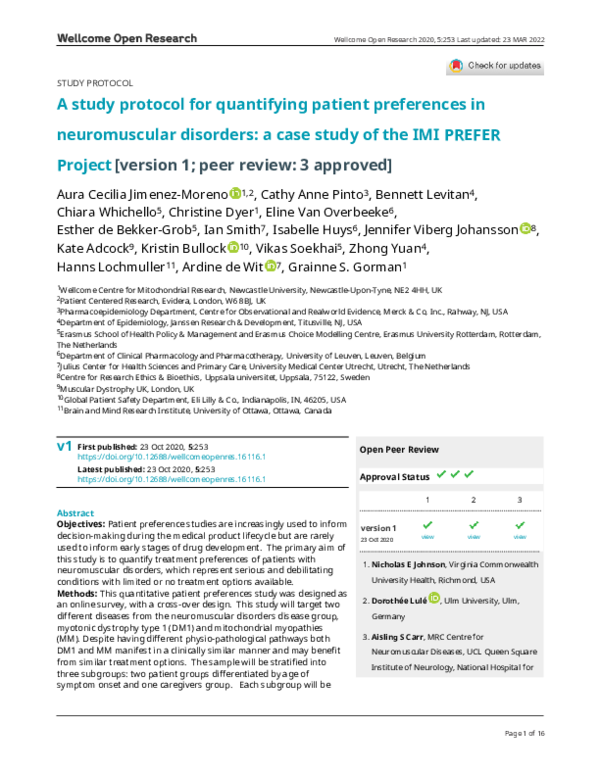 (PDF) A study protocol for quantifying patient preferences in ...