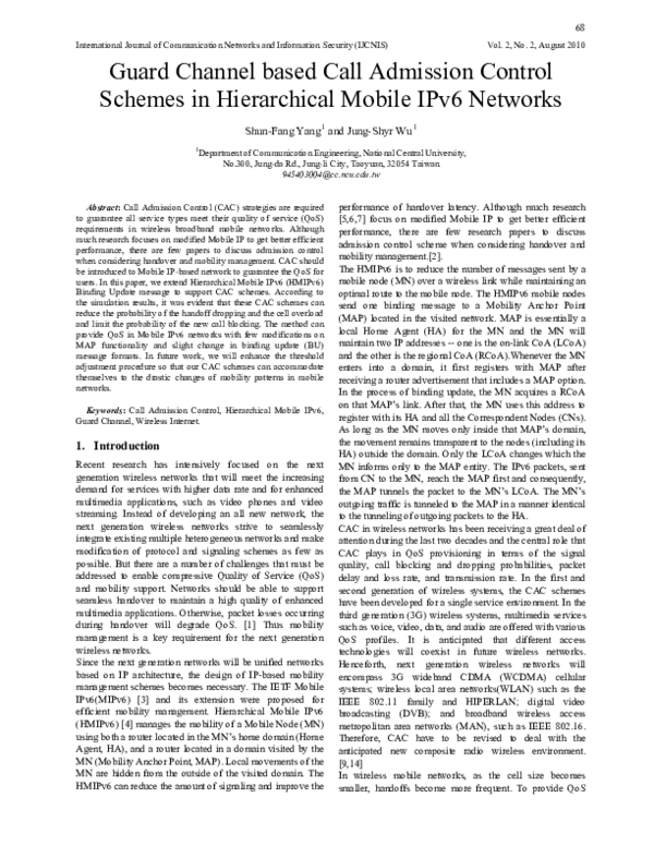 (PDF) Guard Channel based Call Admission Control Schemes in ...