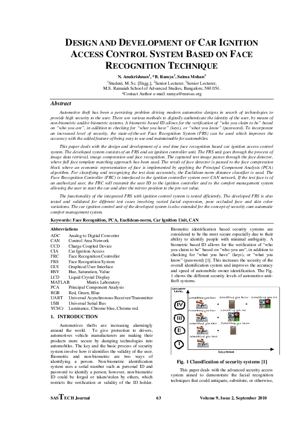 (PDF) Design and Development of Car Ignition Access Control System ...