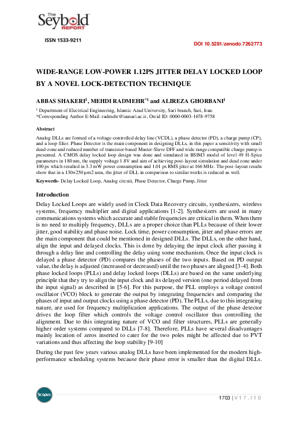 (PDF) Wide-Range Low-Power 1.12PS Jitter Delay Locked Loop by a Novel Lock-Detection Technique