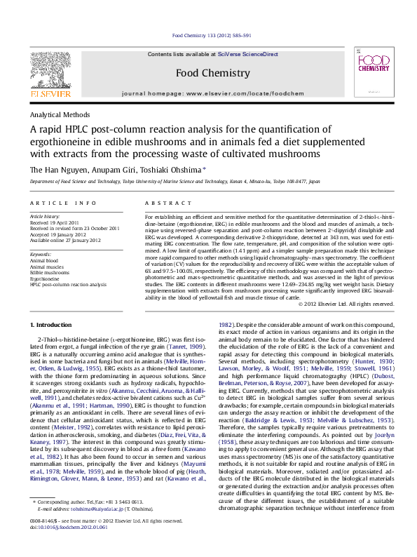 (PDF) A rapid HPLC post-column reaction analysis for the quantification ...
