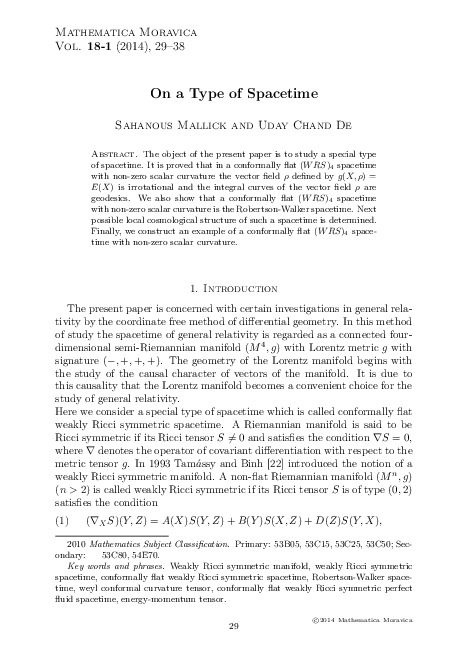 (PDF) On a type of spacetime